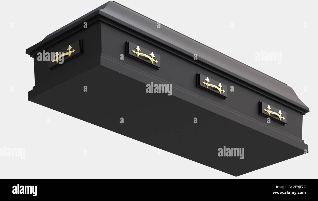 Closed coffin isolated on background. 3d rendering - illustration Stock ...