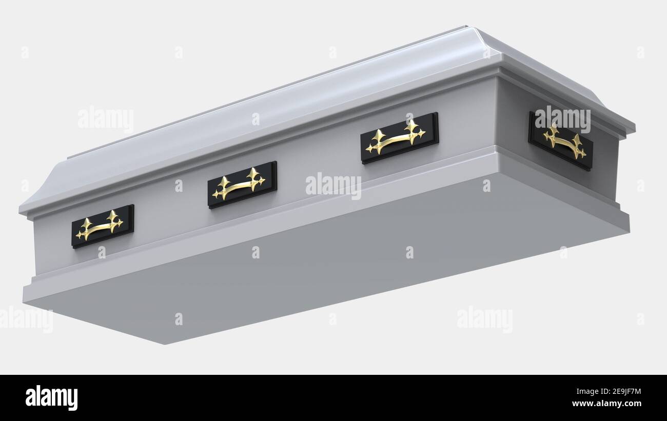 Closed coffin isolated on background. 3d rendering - illustration Stock ...