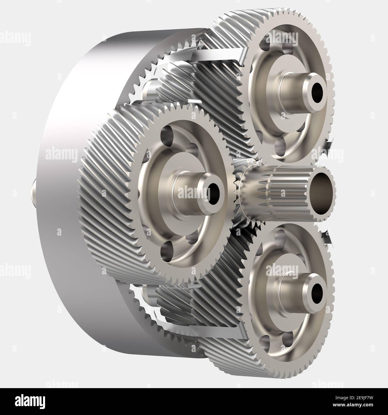 Transmission cog wheels isolated on background. 3d rendering ...