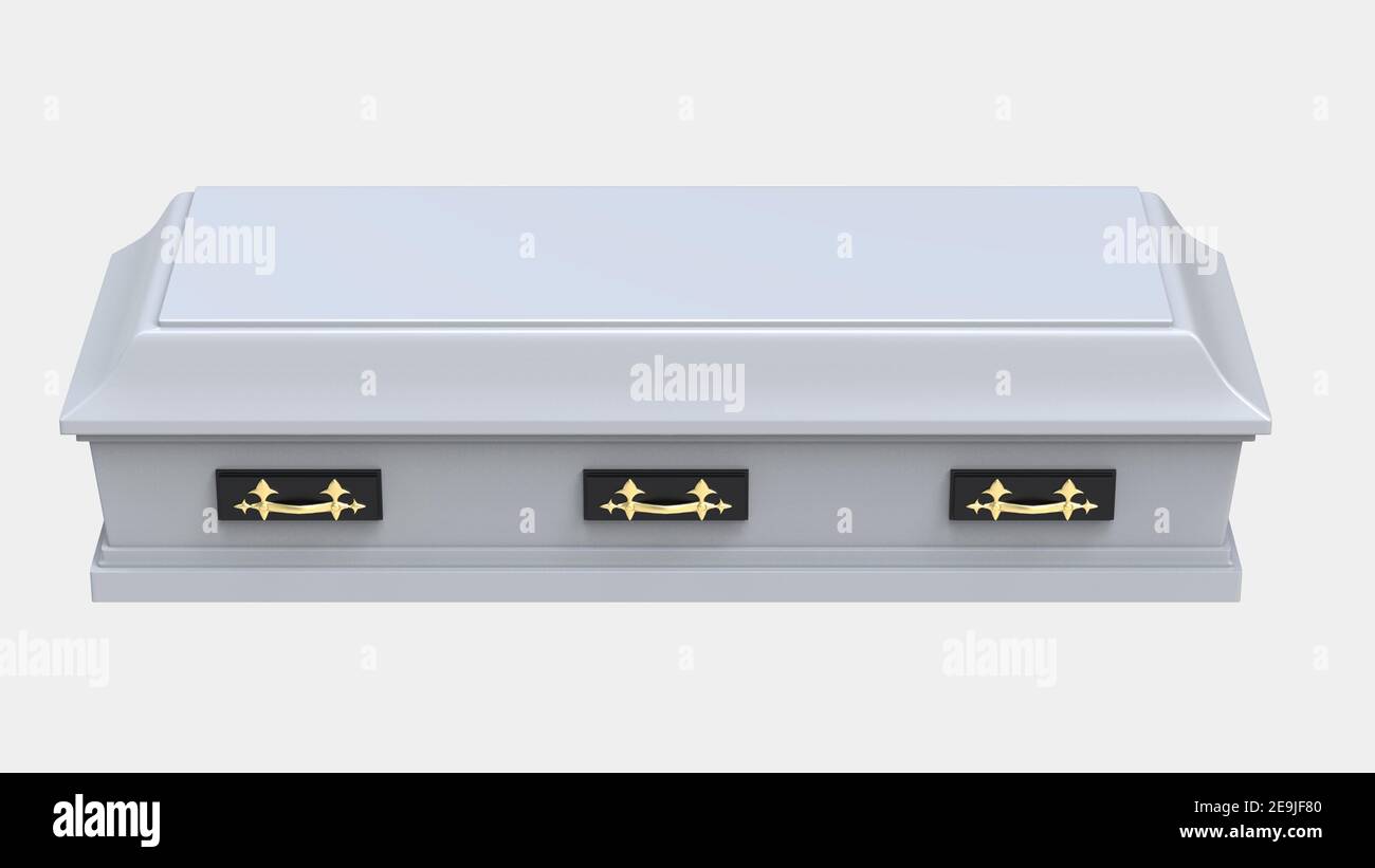 Closed coffin isolated on background. 3d rendering - illustration Stock ...