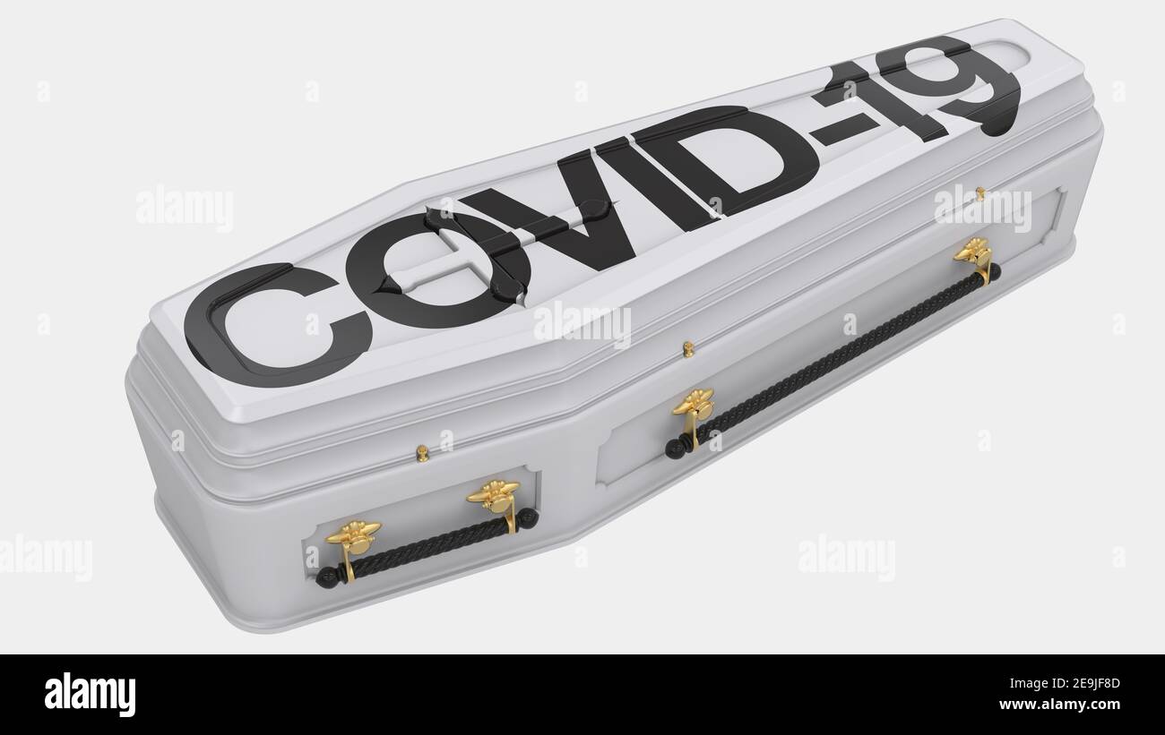 Closed coffin isolated on background. 3d rendering - illustration Stock ...