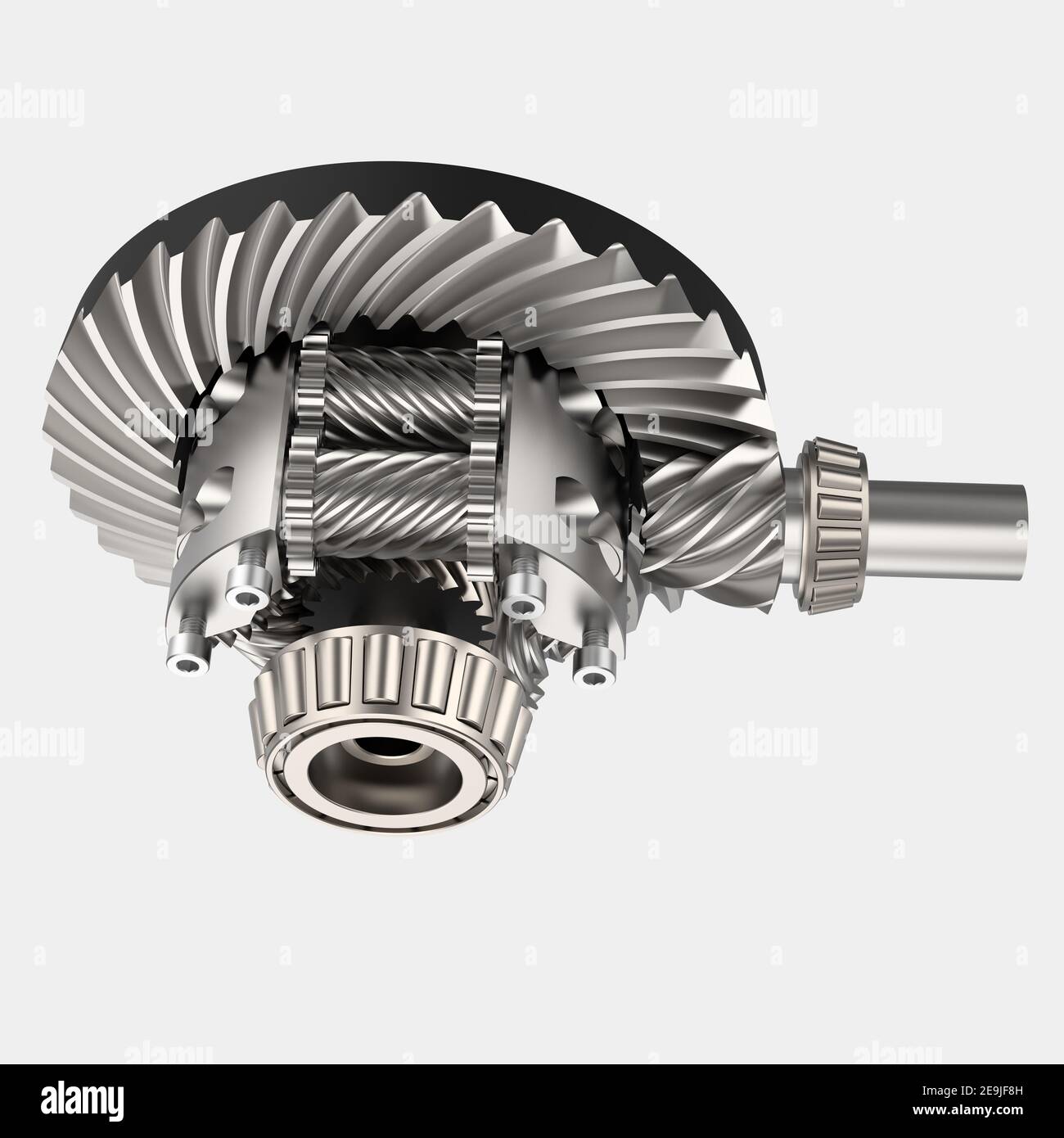 Transmission cog wheels isolated on background. 3d rendering ...