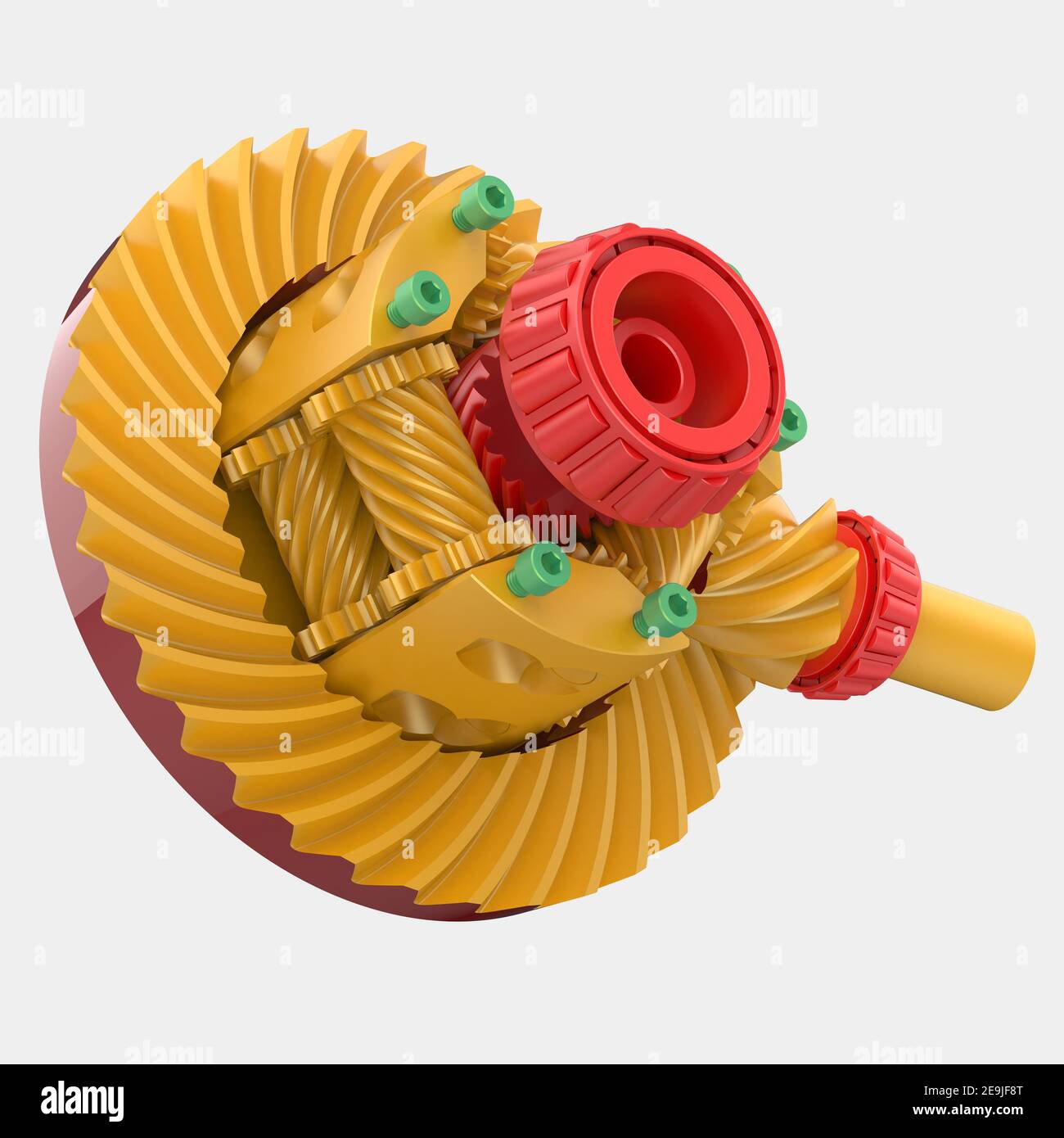 Transmission cog wheels isolated on background. 3d rendering - illustration Stock Photo - Alamy