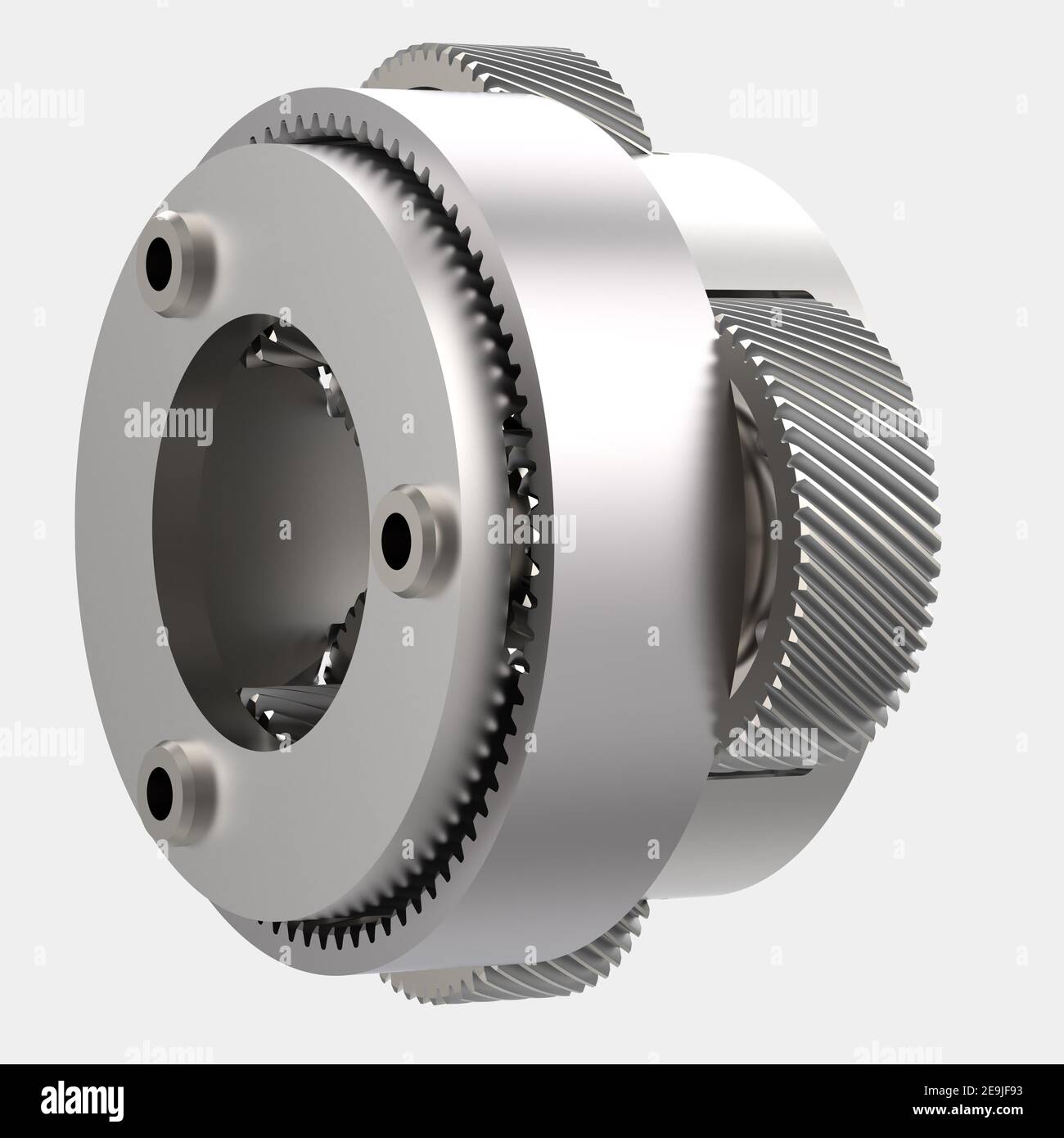 Transmission cog wheels isolated on background. 3d rendering ...