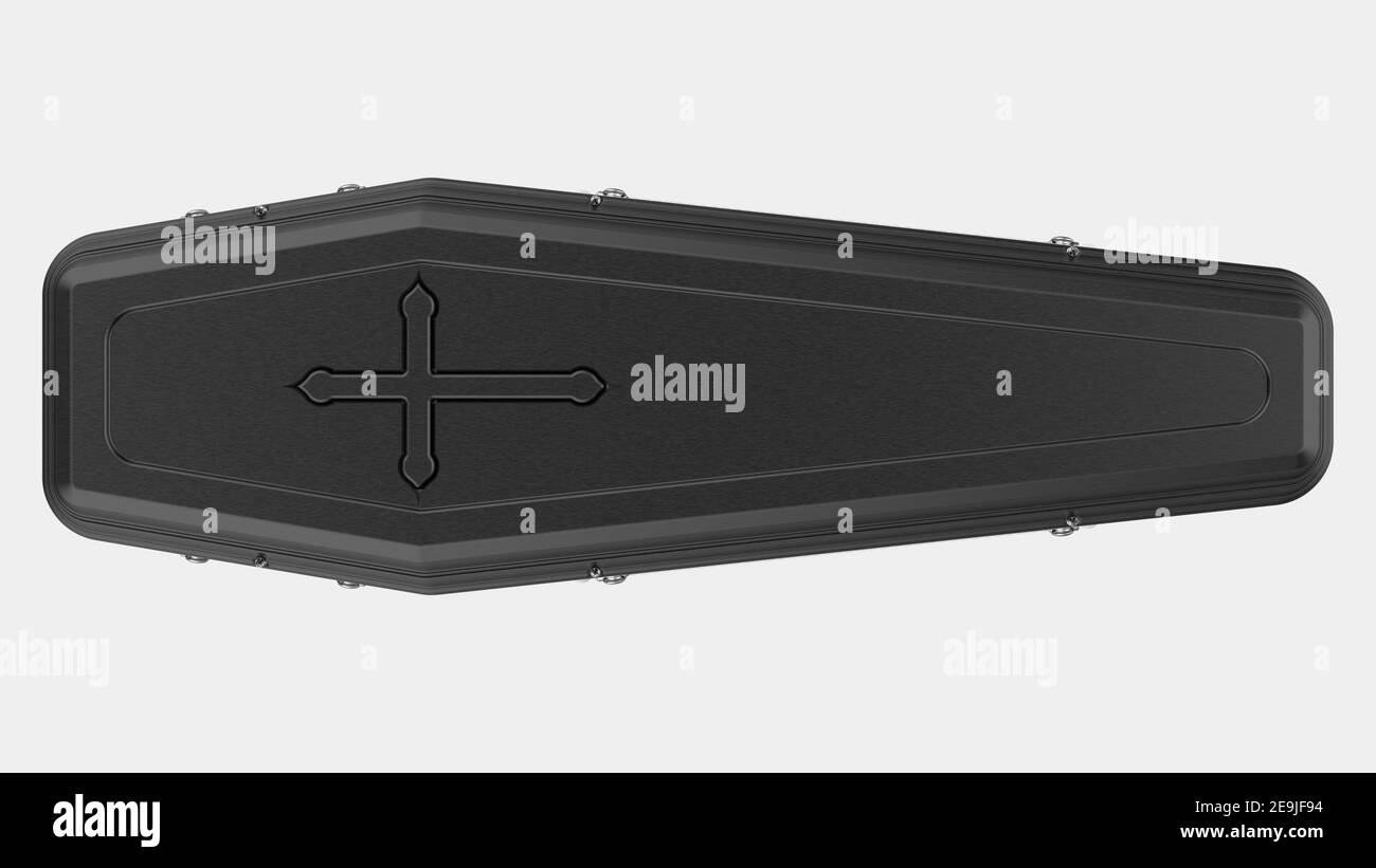 Closed coffin isolated on background. 3d rendering - illustration Stock ...