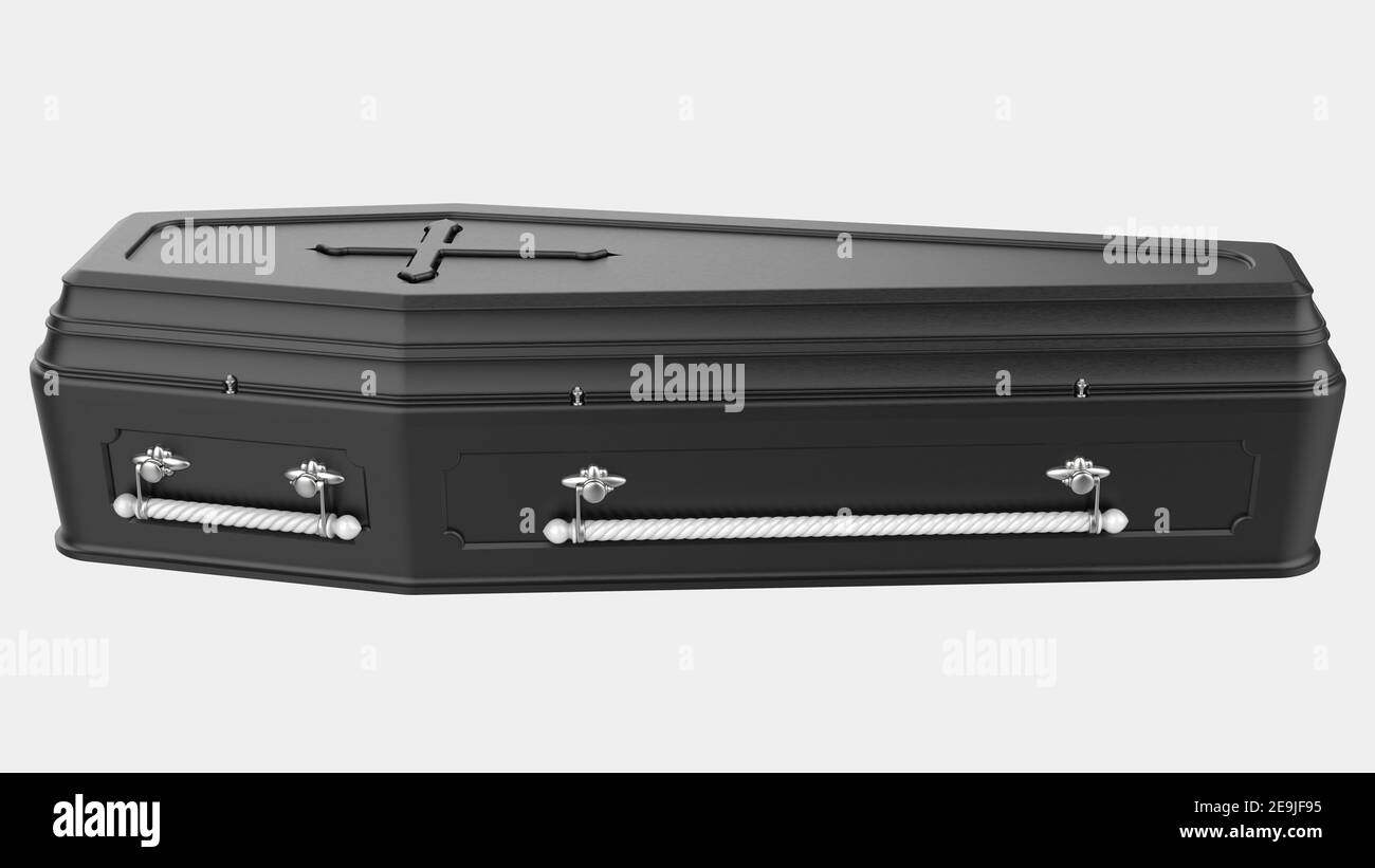 Closed coffin isolated on background. 3d rendering - illustration Stock ...