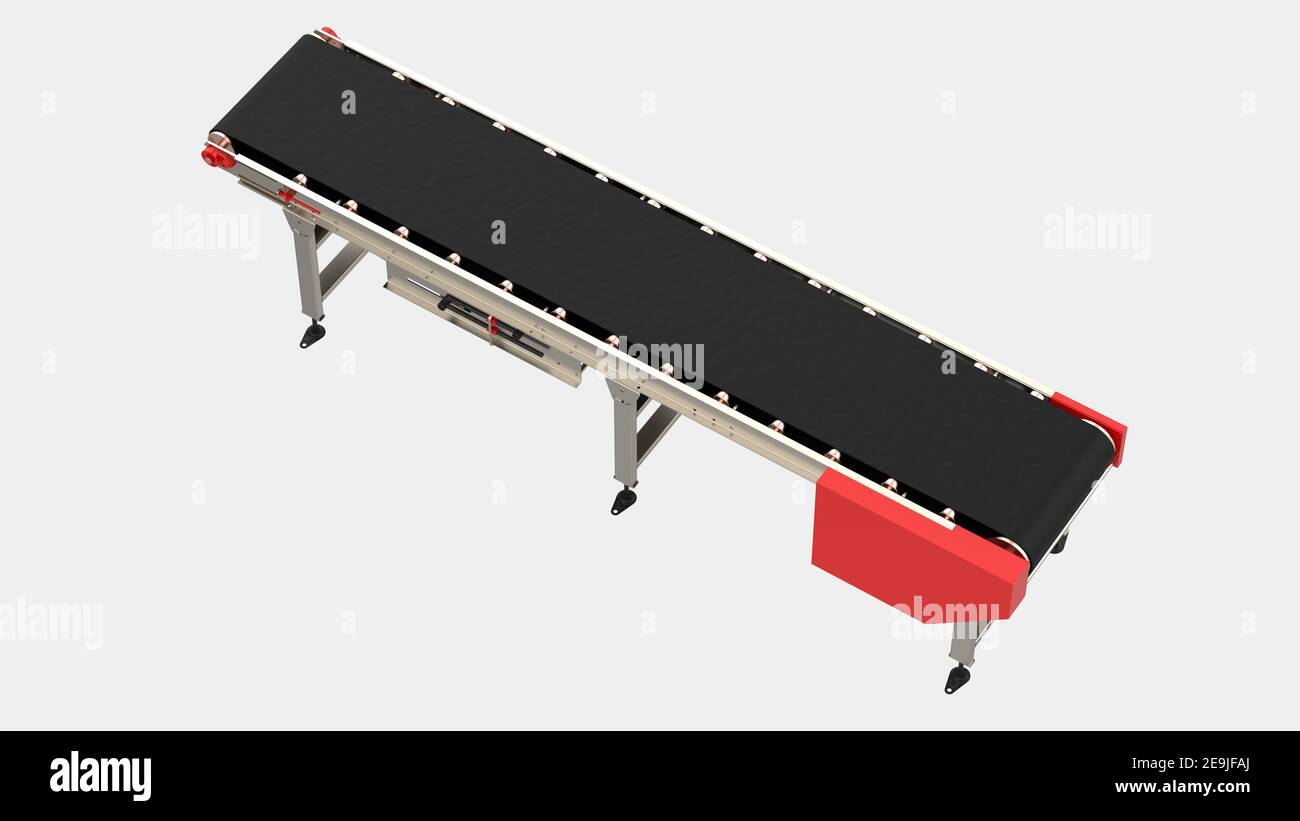 Empty conveyor belt isolated on background. 3d rendering - illustration ...