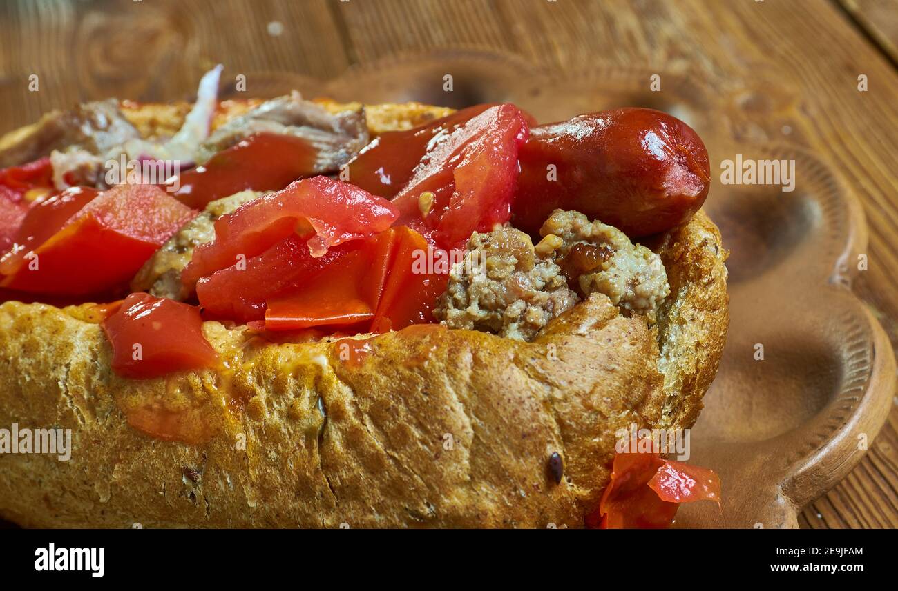 Halv special - Swedish hot dog variety that consists of a standard hot ...