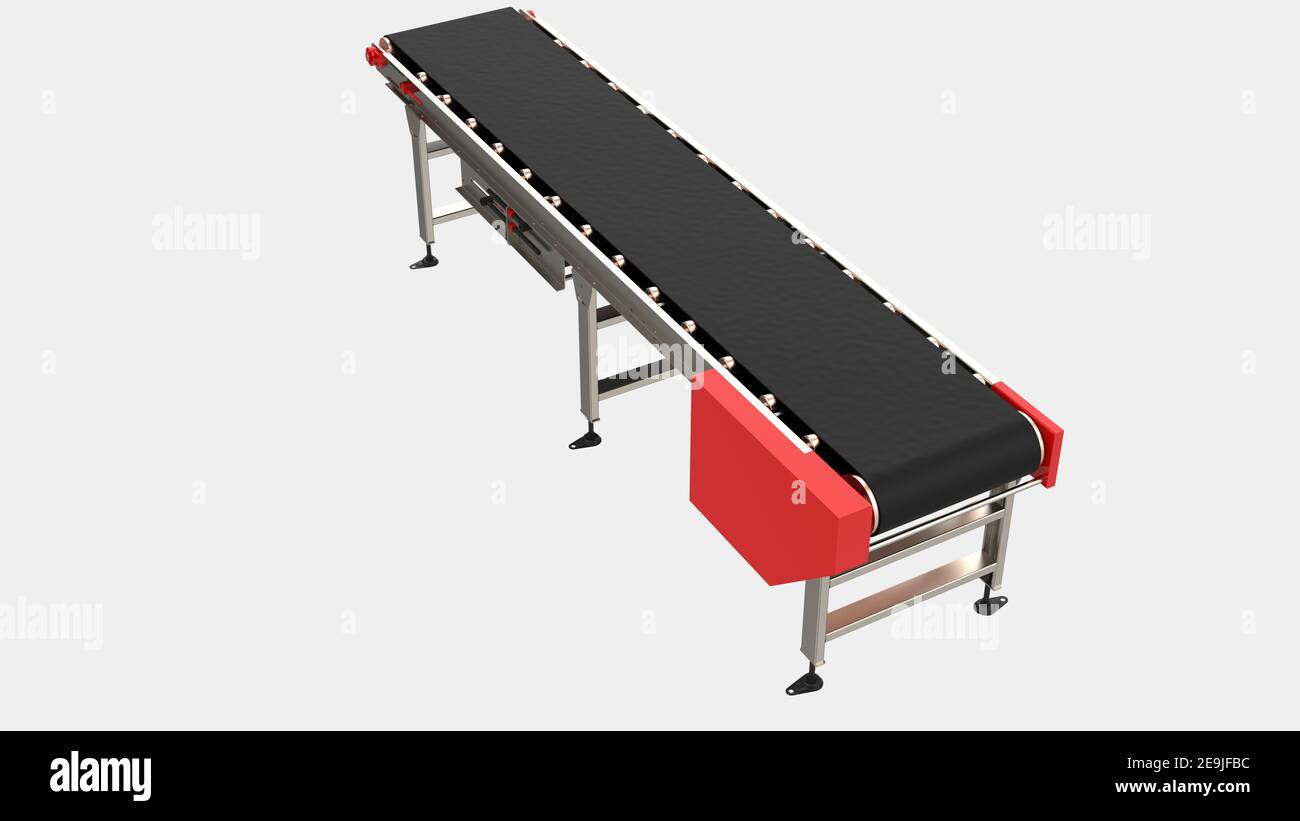 Empty conveyor belt isolated on background. 3d rendering - illustration ...