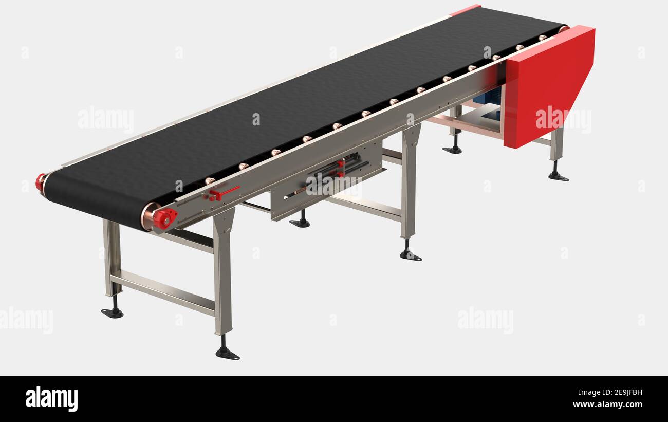 Empty conveyor belt isolated on background. 3d rendering - illustration ...
