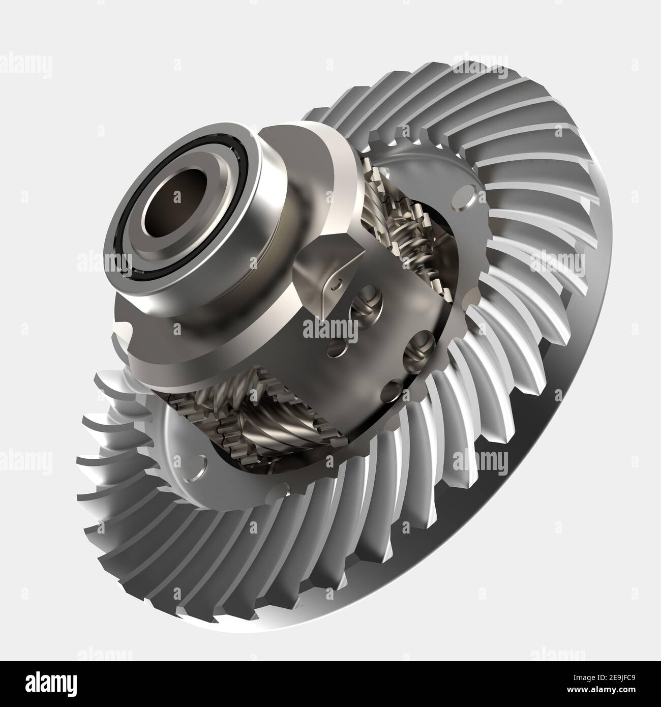 Transmission cog wheels isolated on background. 3d rendering ...
