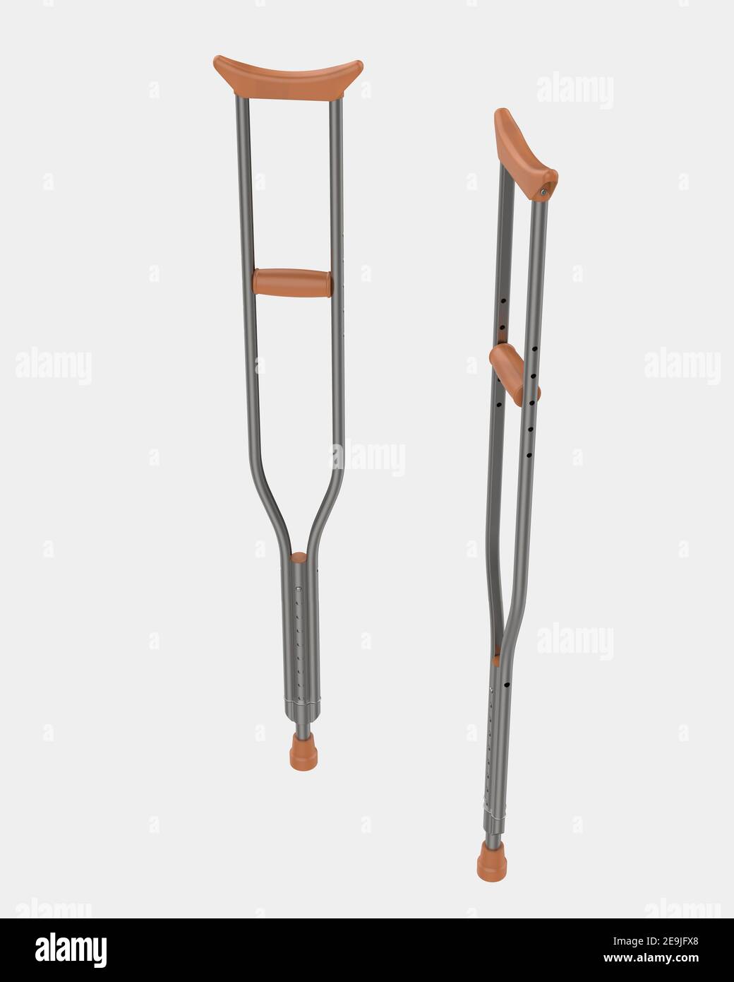 Crutches isolated on background. 3d rendering - illustration Stock ...