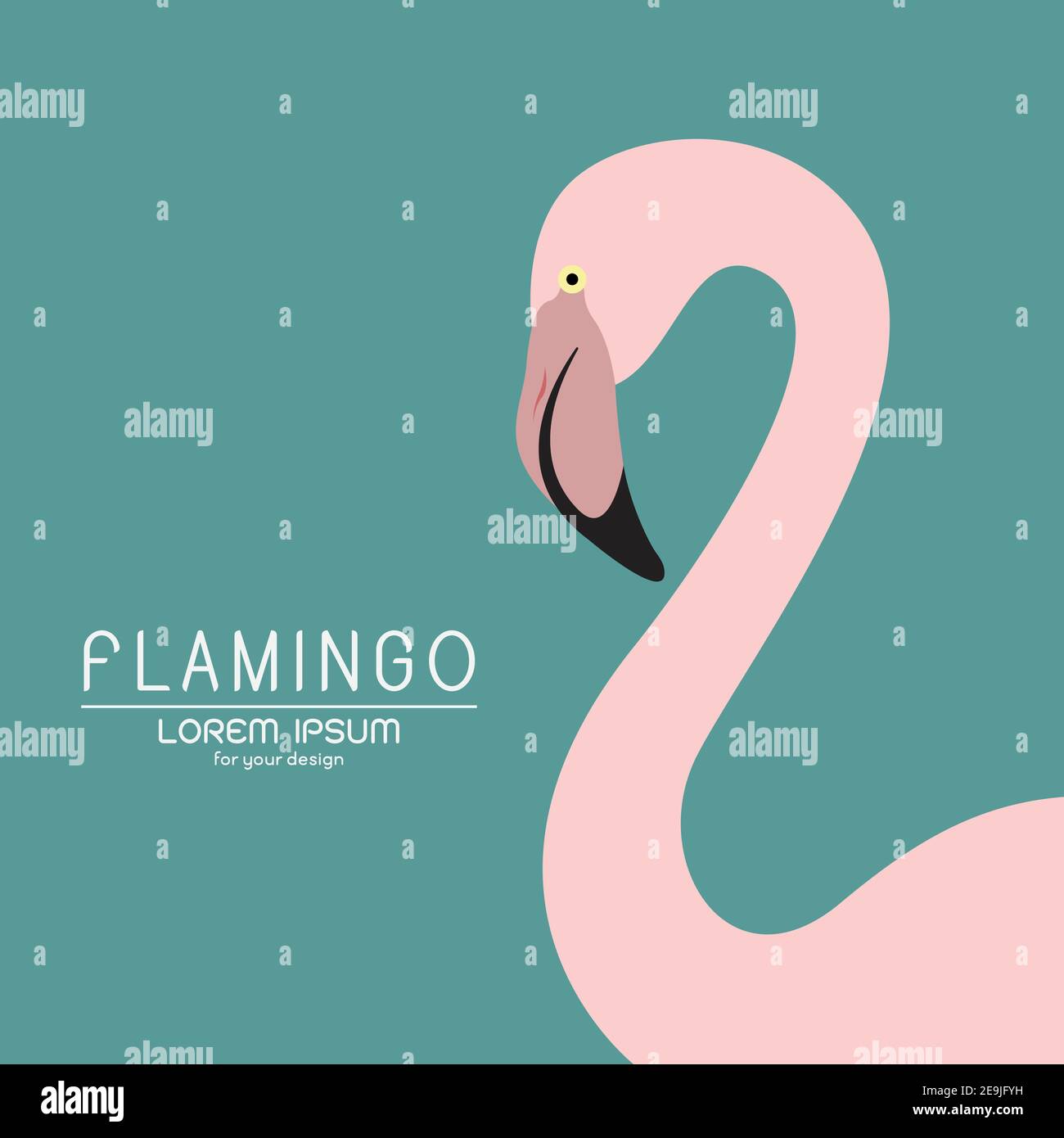 Vector of a flamingo design on blue background, Wild Animals. Easy ...