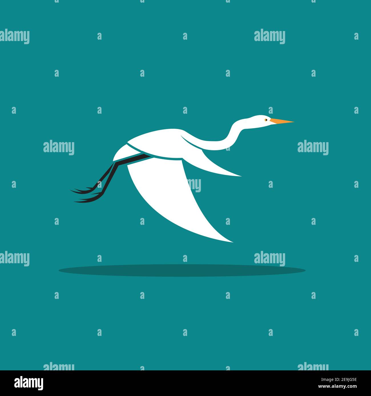 Vector of Heron or egret design (Ciconiiformes, Ardeidae) flying on ...