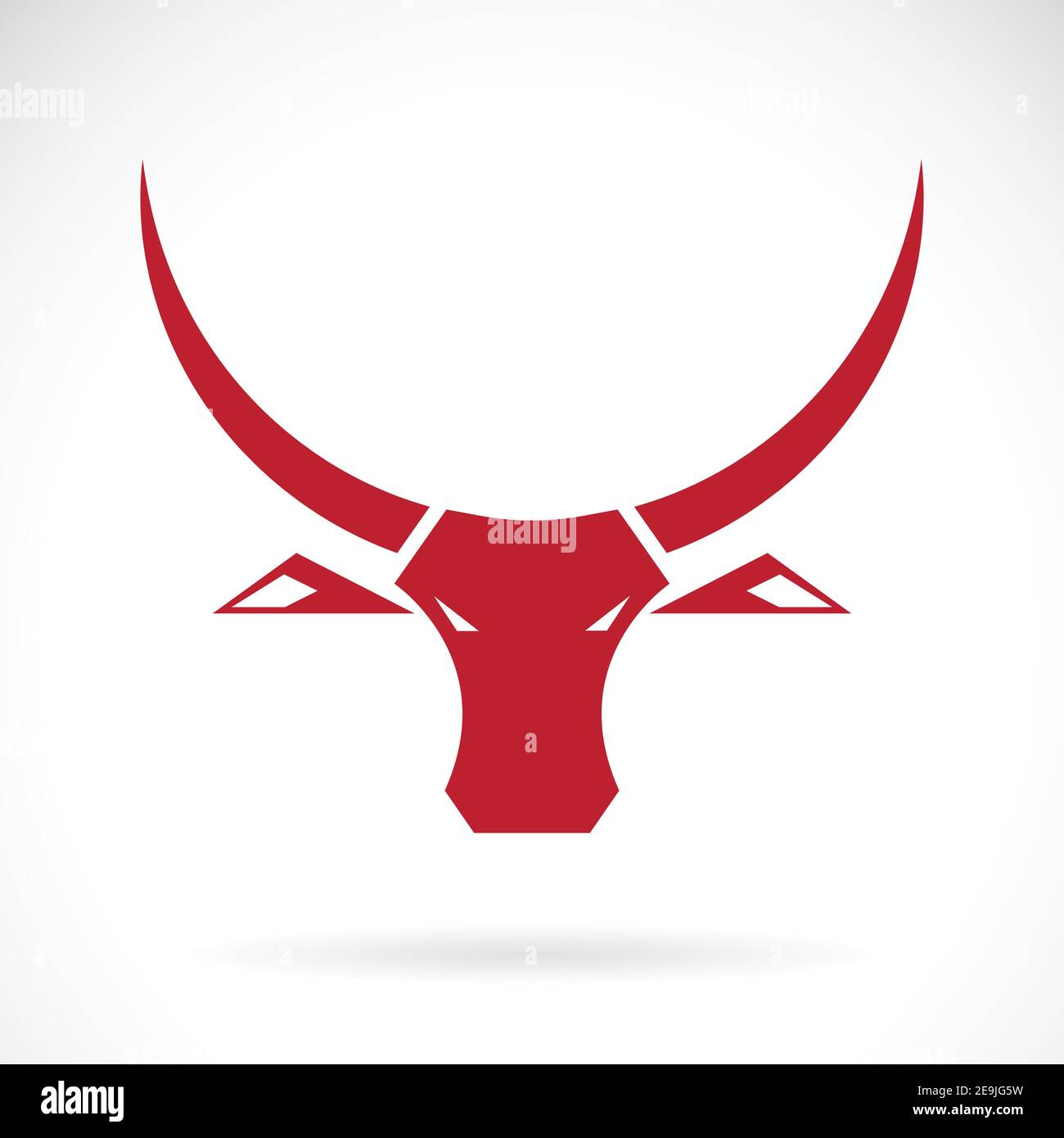 Vector of red bull head design on white background., Wild Animals. Easy ...