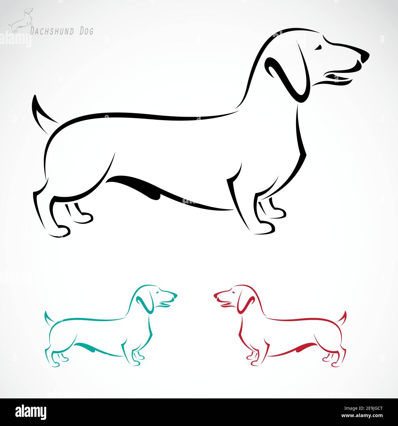 Vector of dog (Dachshund) on a white background. Easy editable layered ...