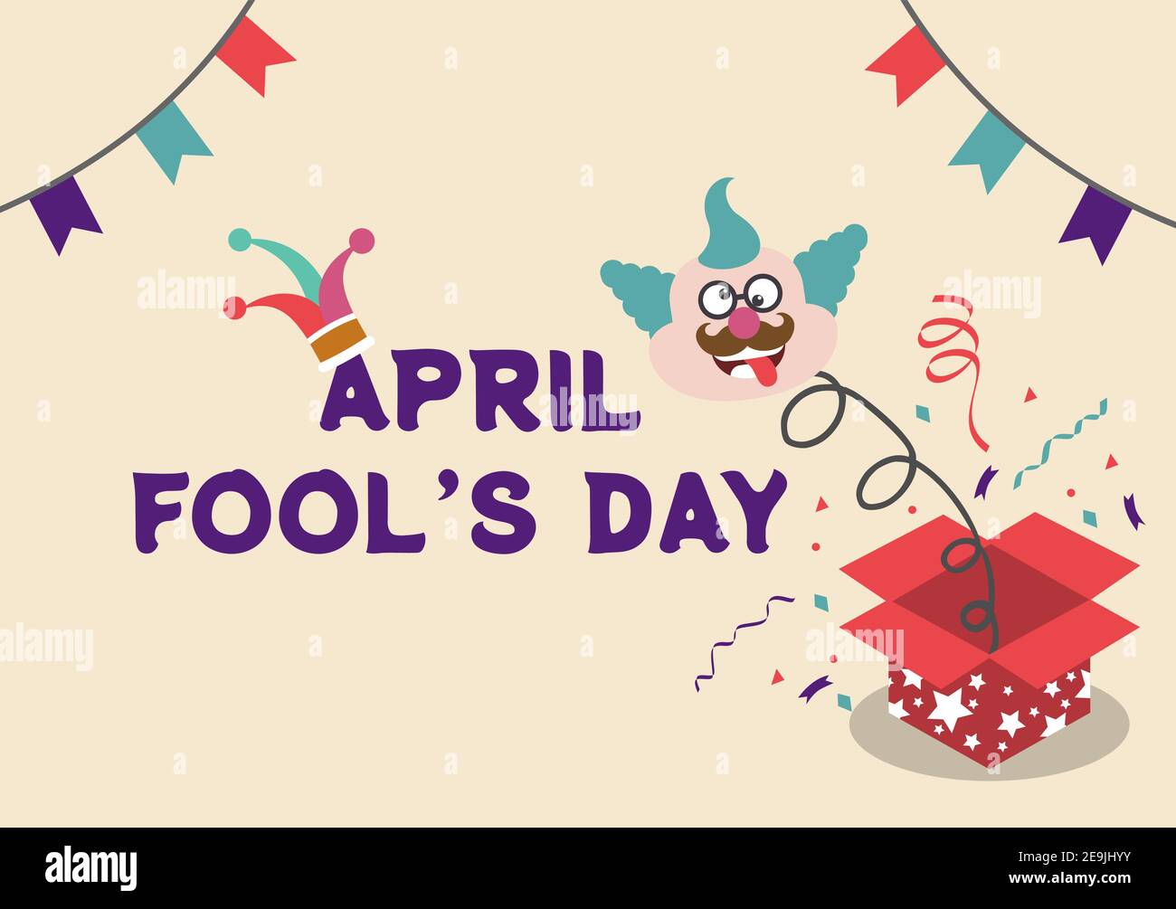 Celebration Happy April Fool's Day Wearing a Jester Hat Background ...