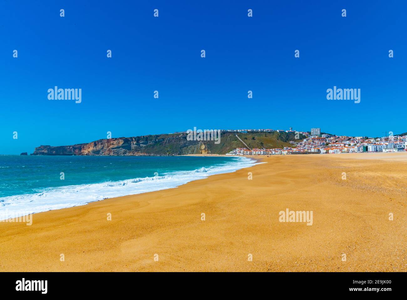 Seaside view of Portuguese city Nazare Stock Photo - Alamy