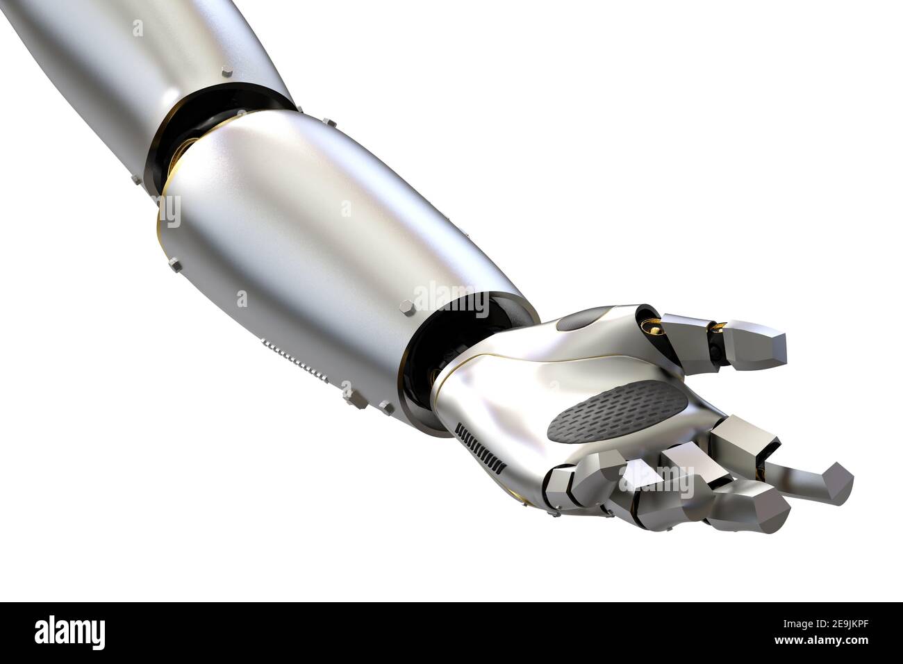 3d rendering robot hand open or extend isolated on white background ...