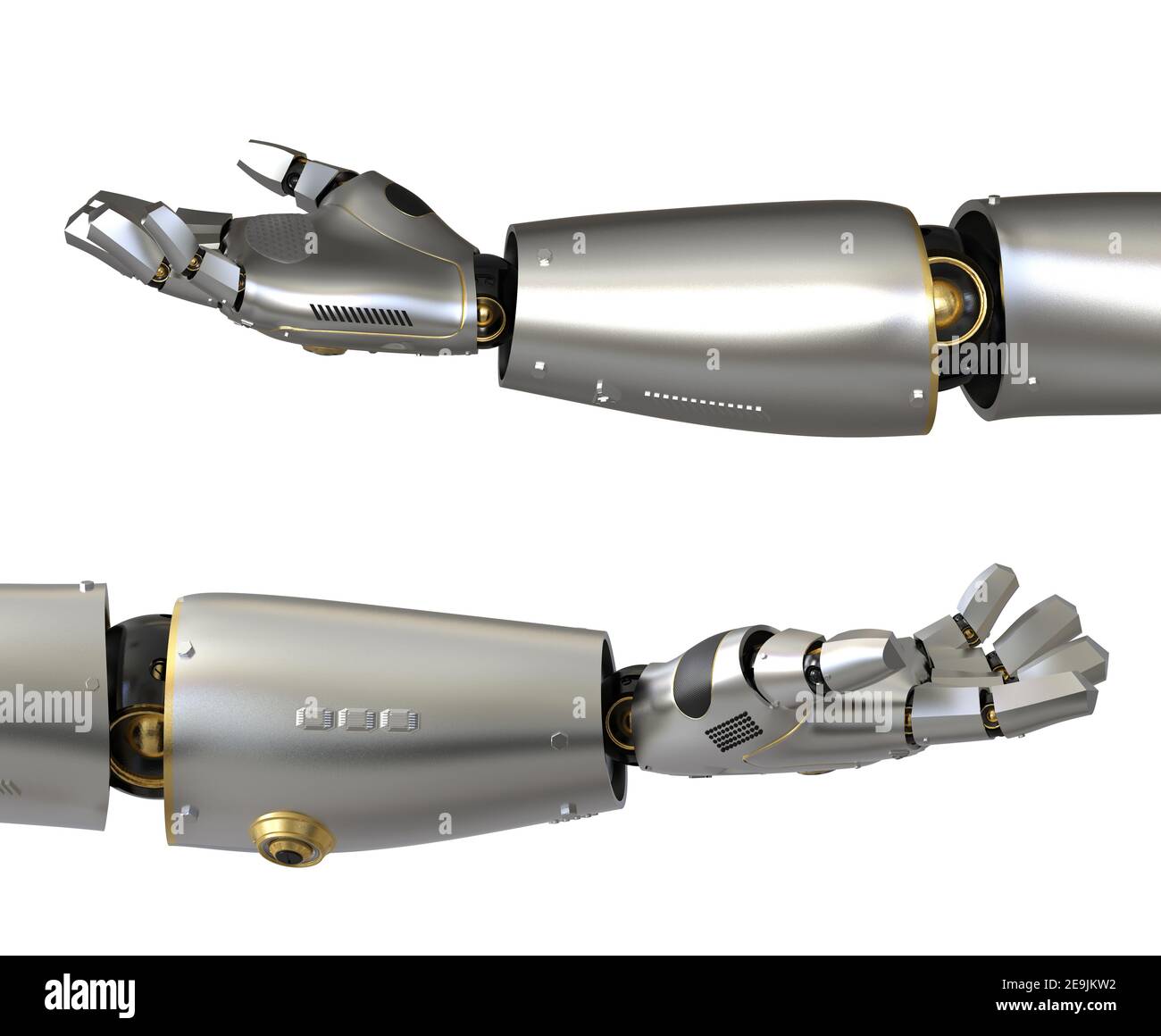 3d rendering robot hand open or extend isolated on white background ...