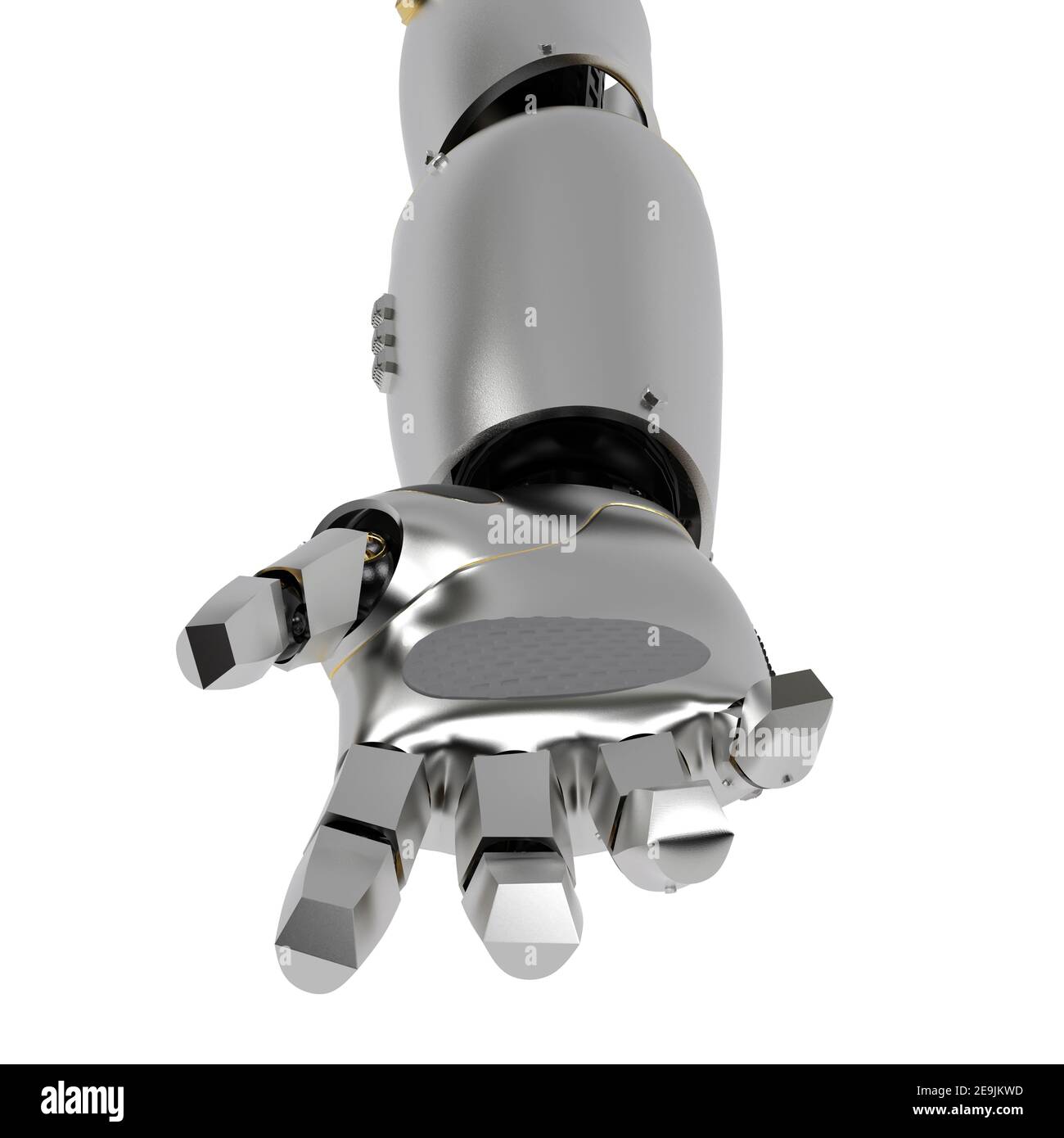 3d rendering robot hand open or extend isolated on white background ...