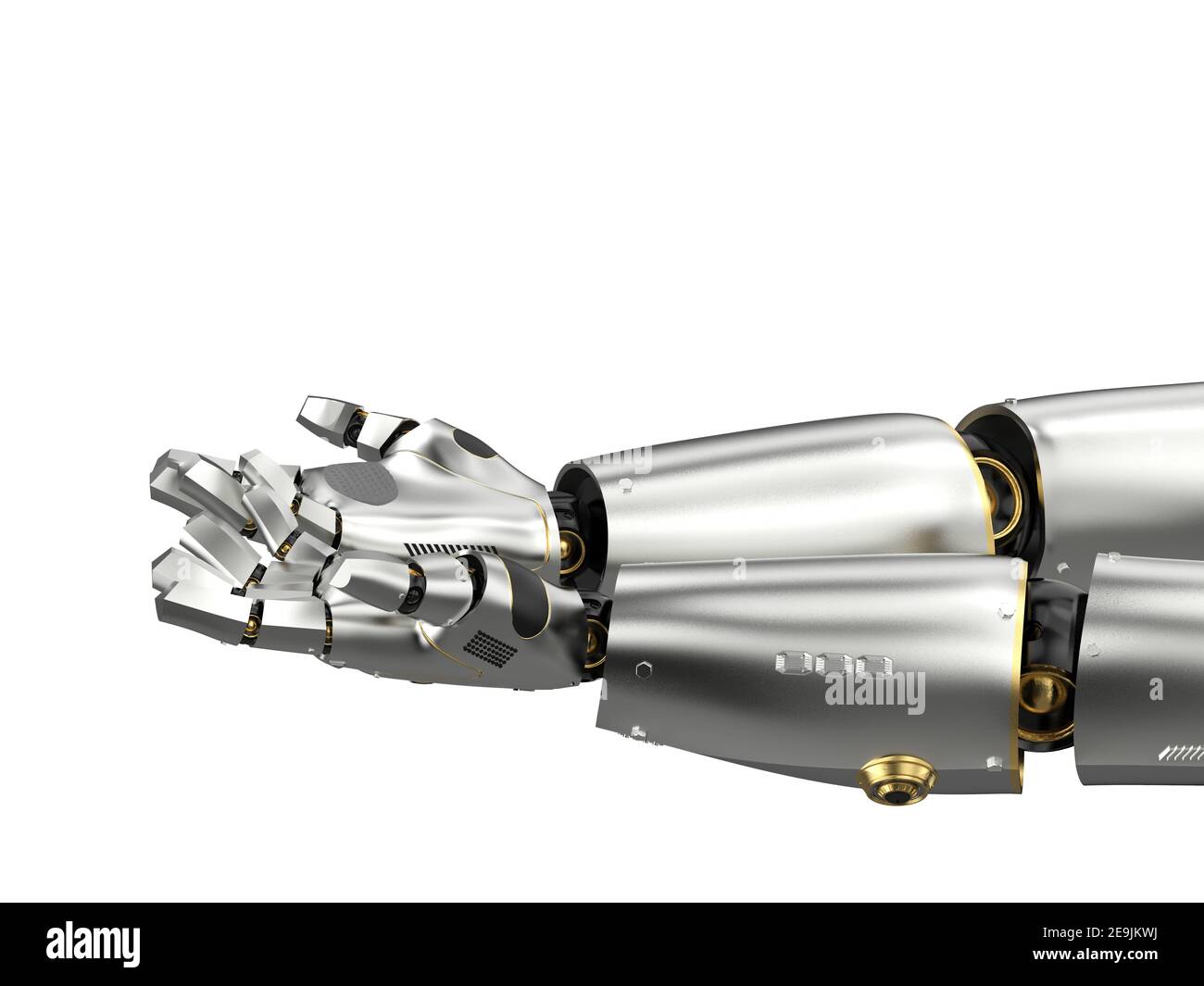 3d rendering robot hand open or extend isolated on white background ...