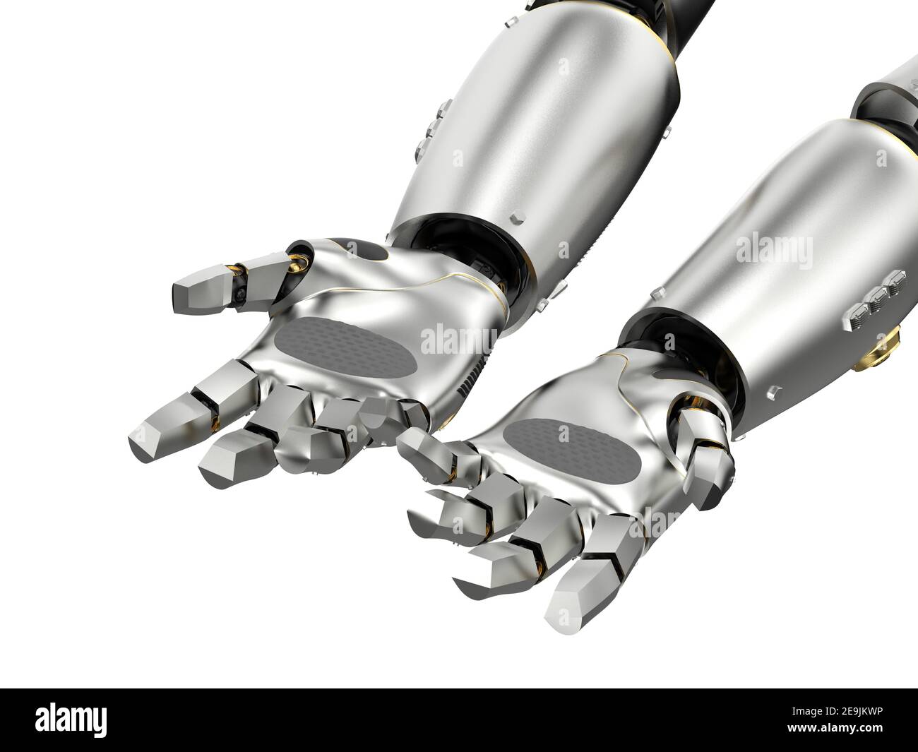 3d rendering robot hand open or extend isolated on white background ...