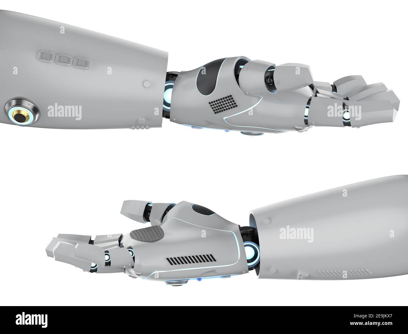 3d rendering robot hand open or extend isolated on white background ...