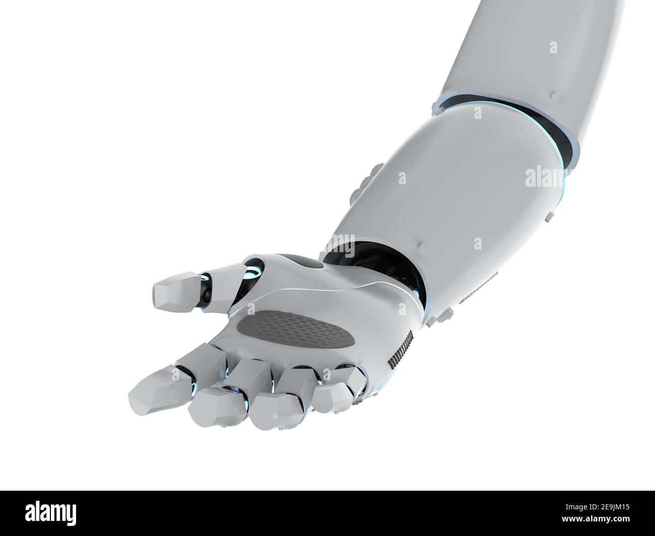 3d rendering robot hand open or extend isolated on white background ...