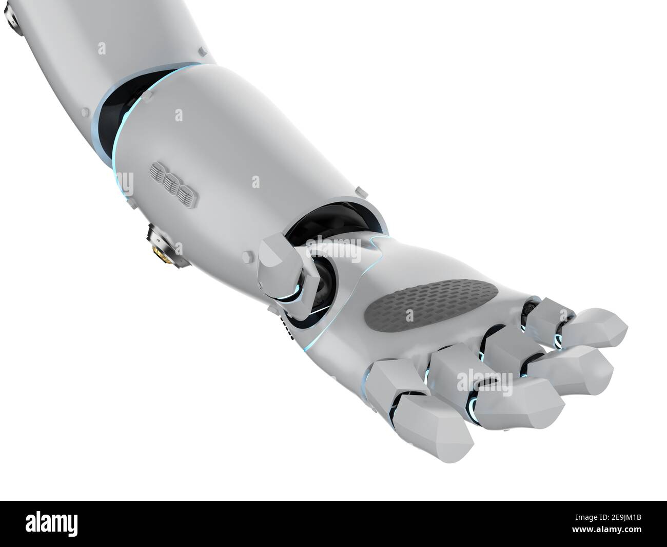 3d rendering robot hand open or extend isolated on white background ...