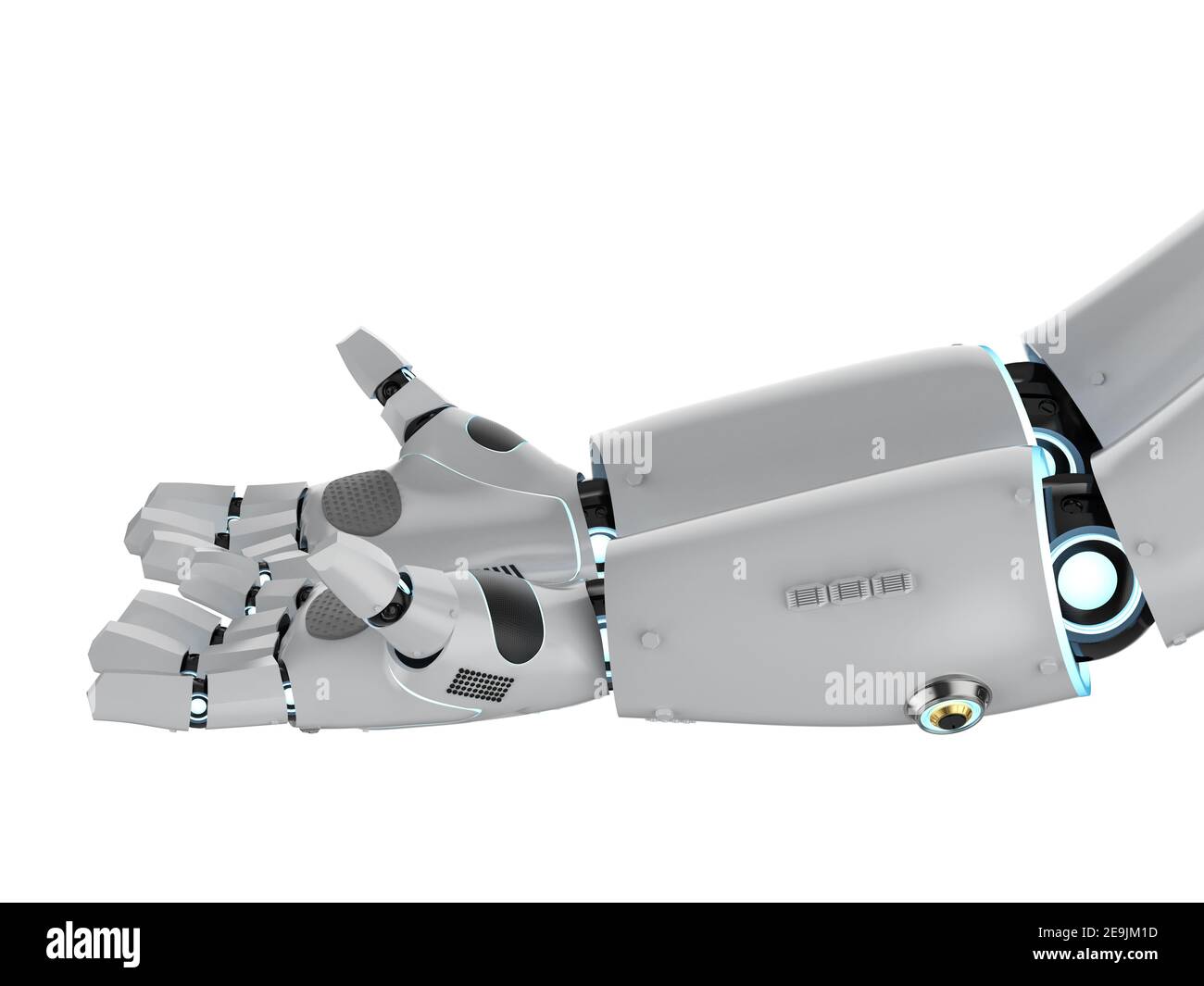 3d rendering robot hand open or extend isolated on white background ...