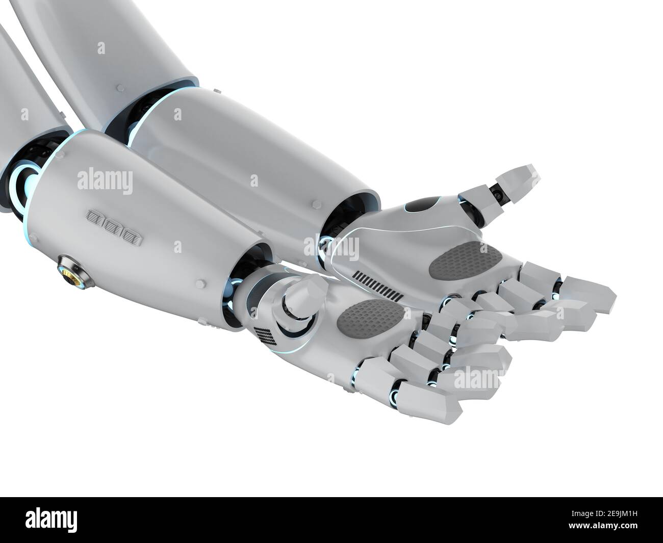 3d rendering robot hand open or extend isolated on white background ...