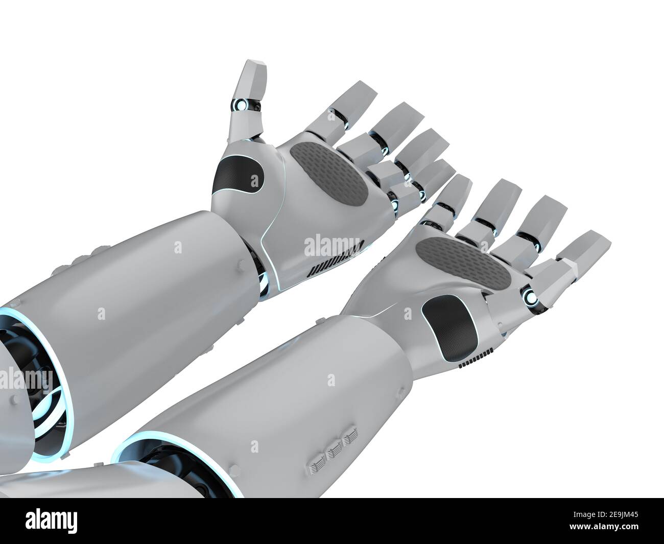 3d rendering robot hand open or extend isolated on white background ...