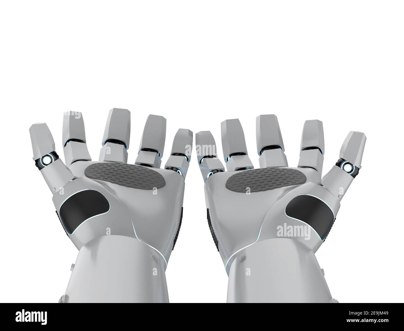 3d rendering robot hand open or extend isolated on white background ...