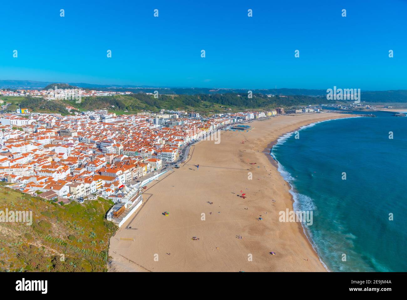 Aerial view of Portuguese seaside town Nazare Stock Photo - Alamy
