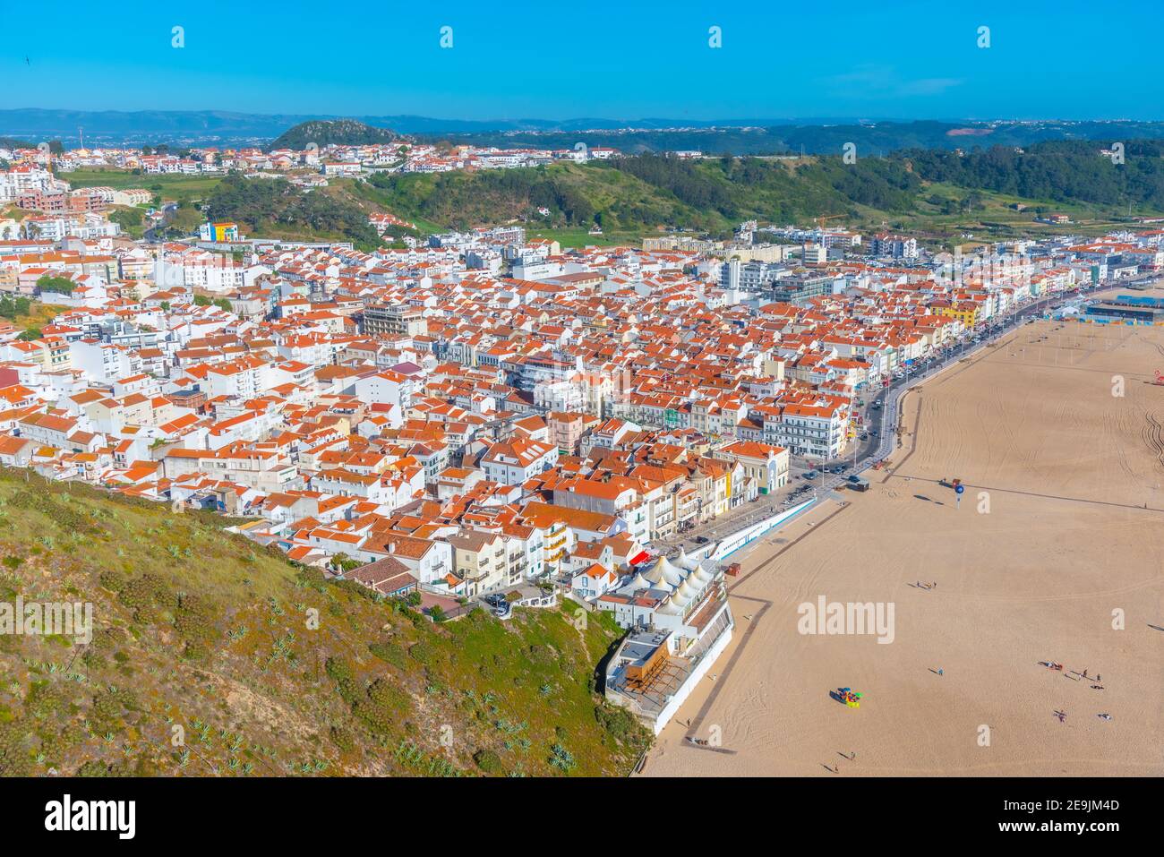 Aerial view of Portuguese seaside town Nazare Stock Photo - Alamy