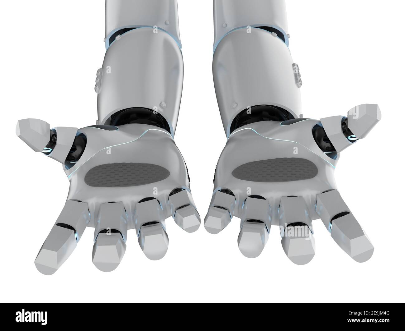 3d rendering robot hand open or extend isolated on white background ...