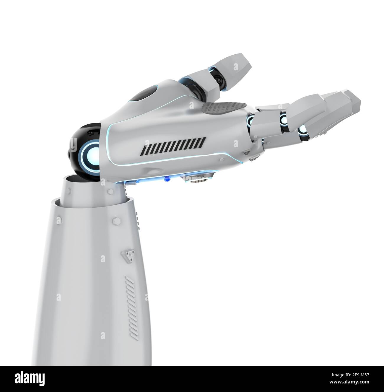 3d rendering robot hand open or extend isolated on white background ...