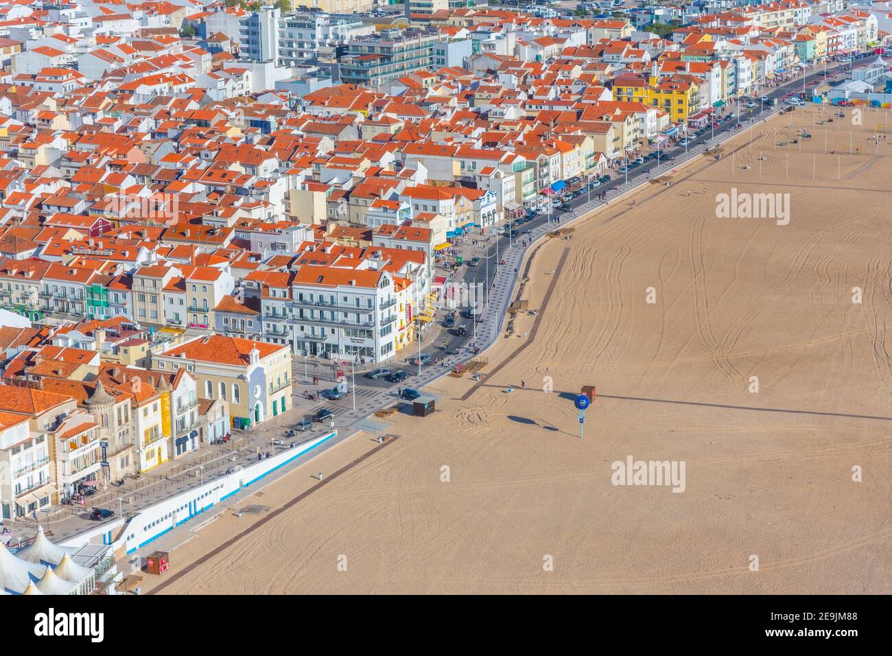 Aerial view of Portuguese seaside town Nazare Stock Photo - Alamy