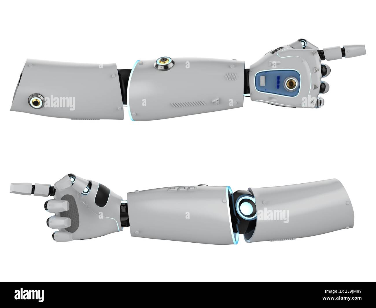 3d rendering robot hand finger point isolated on white background Stock ...