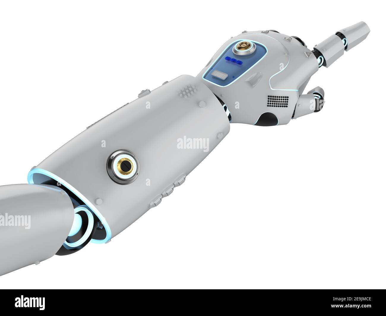 3d rendering robot hand finger point isolated on white background Stock ...