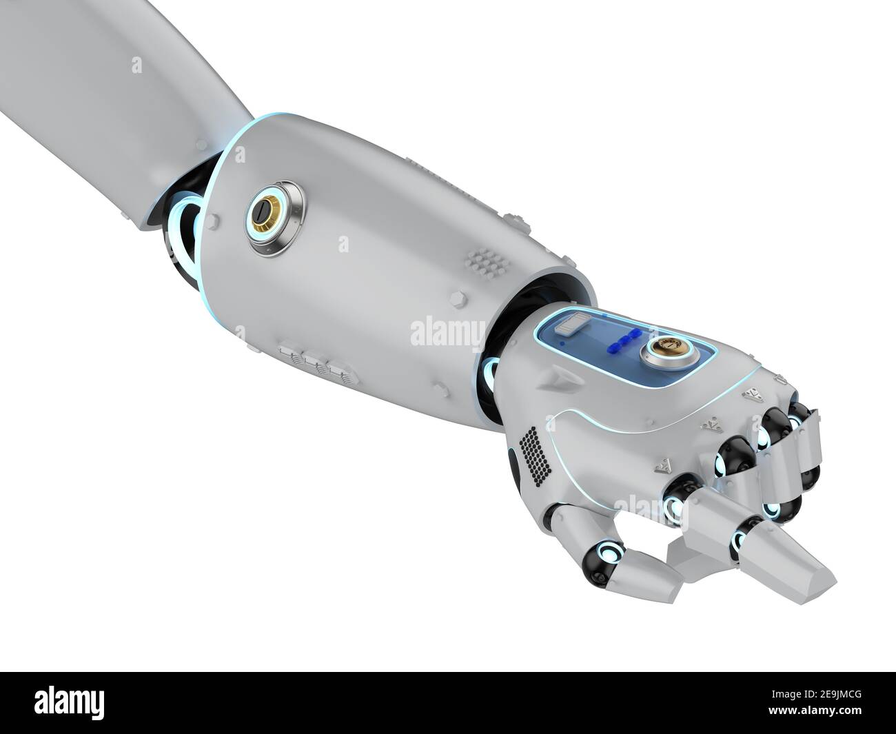 3d rendering robot hand finger point isolated on white background Stock ...