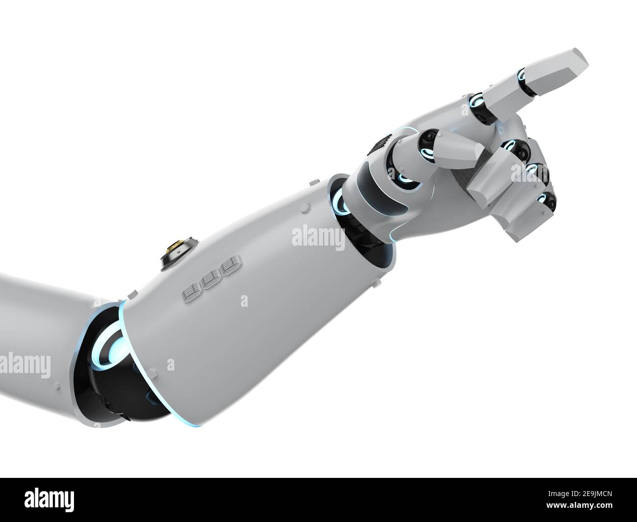 3d rendering robot hand finger point isolated on white background Stock ...