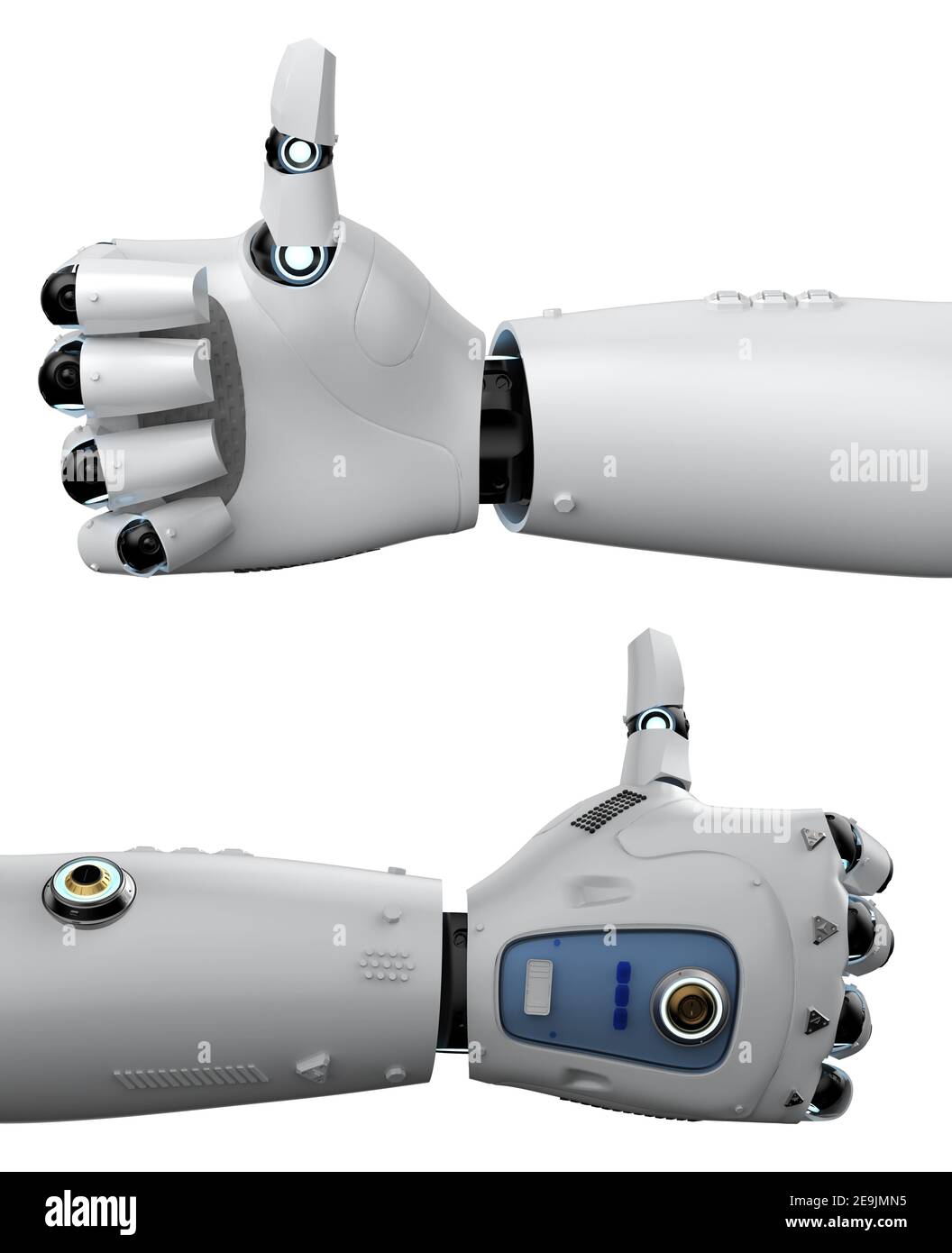 3d rendering robot hand isolated on white background Stock Photo - Alamy