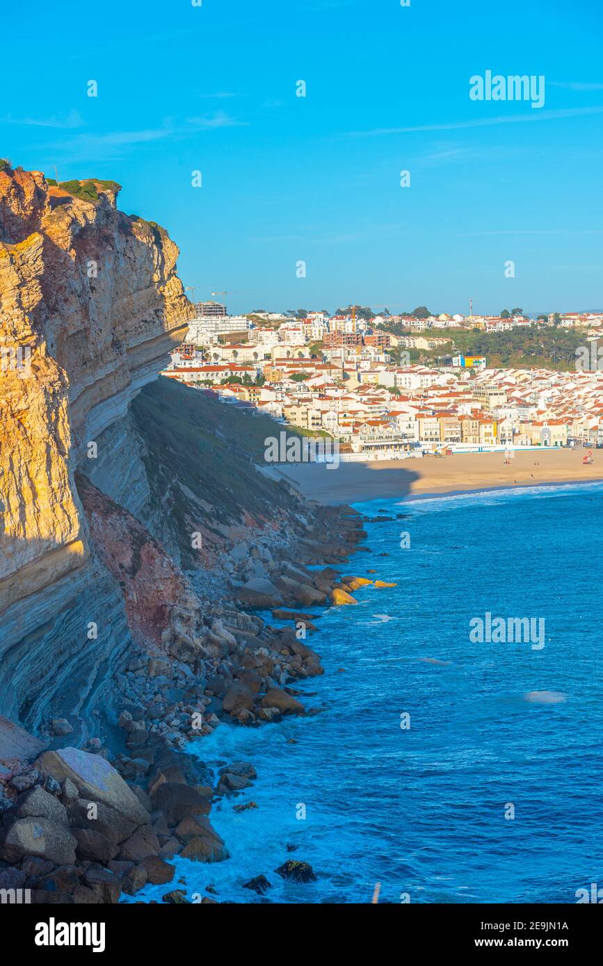 Aerial view of Portuguese seaside town Nazare Stock Photo - Alamy