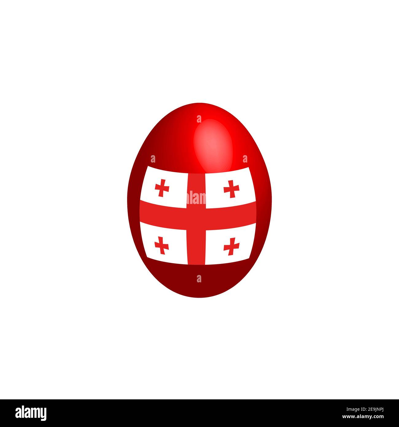 Easter egg in the colors of the Georgian flag. Flag of Georgia. Easter ...