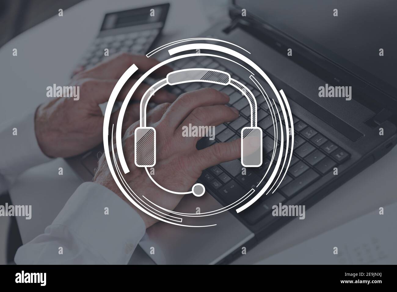 Customer support concept illustrated by a picture on background Stock ...