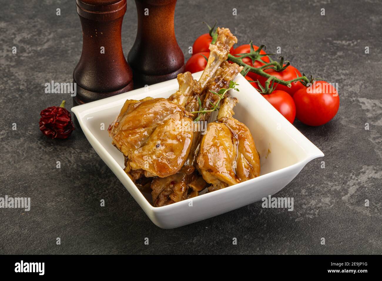 Rabbit stew in sweet and spicy sauce Stock Photo - Alamy