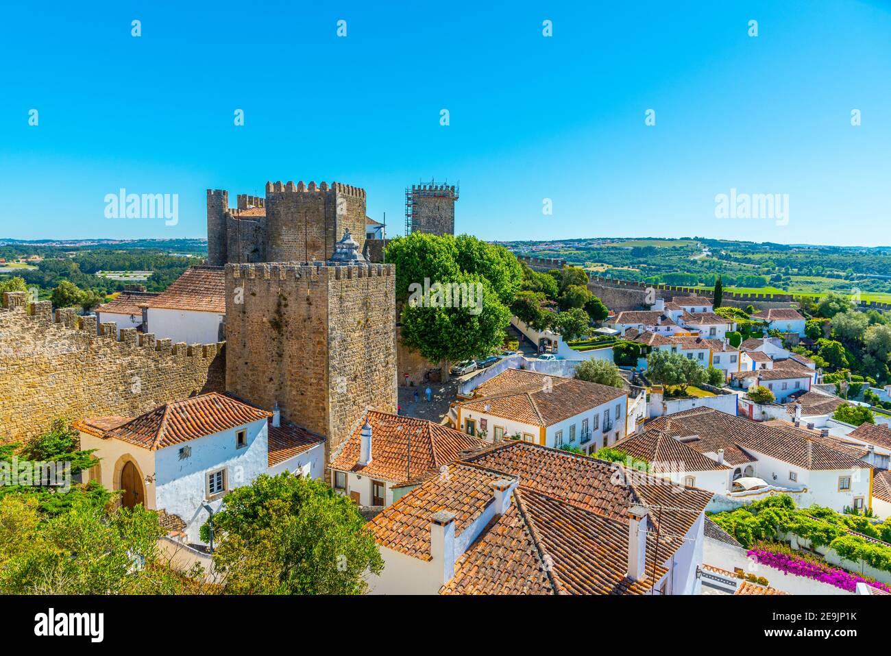 View of Obidos castle in Portugal Stock Photo - Alamy
