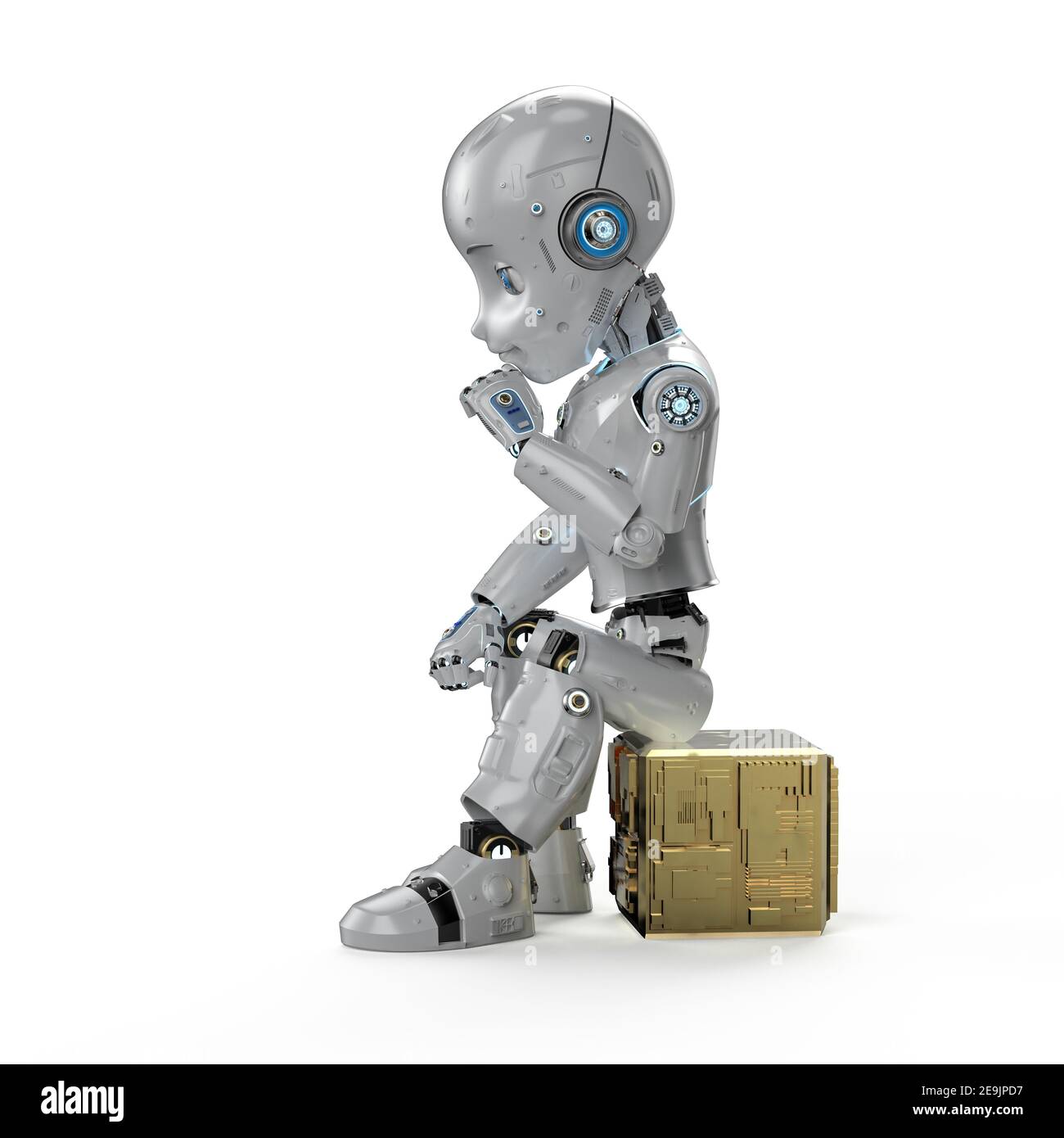 3d rendering cute robot or artificial intelligence robot with cartoon ...